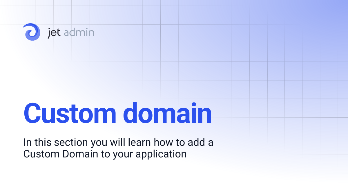 Custom domain | User Guide
