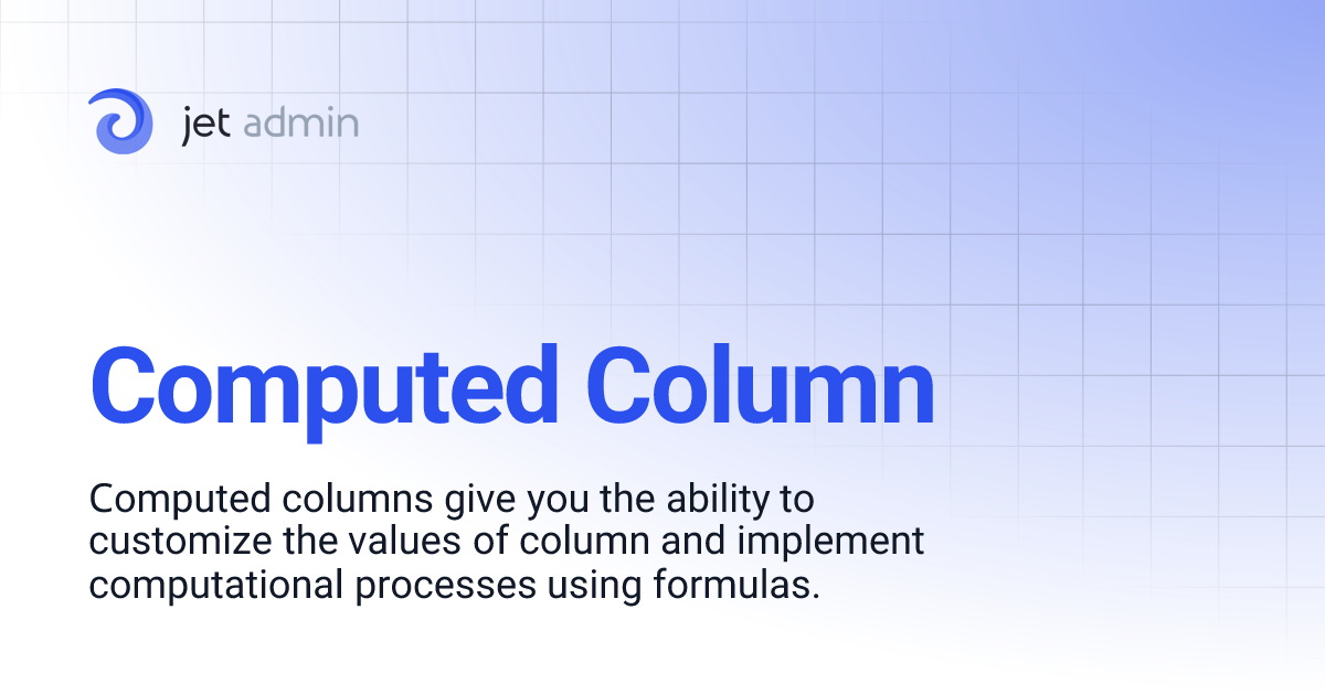 Computed Column | User Guide
