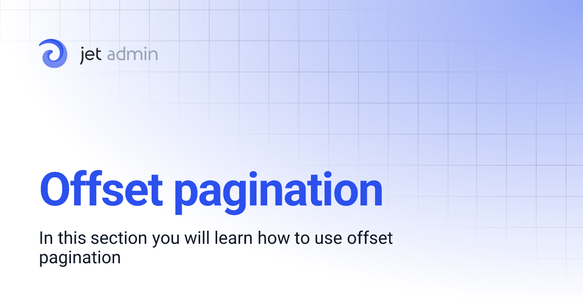 Offset pagination | User Guide