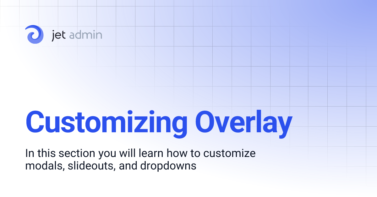 Customizing Overlay | User Guide