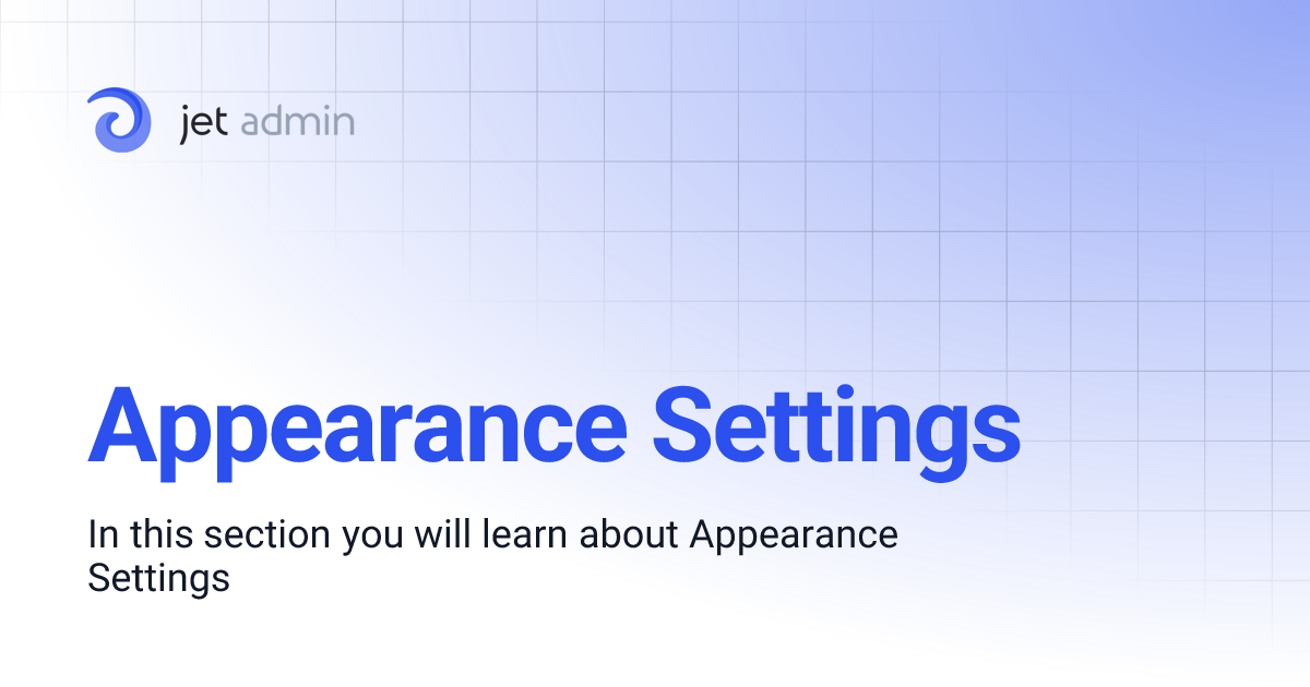 Appearance Settings | User Guide