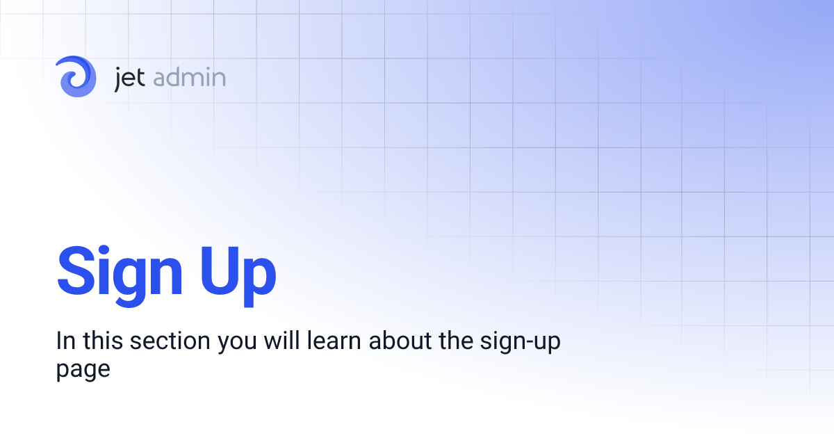 Sign Up | User Guide
